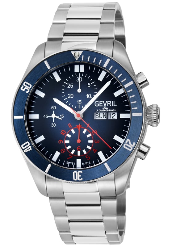 Gevril Yorkville Chronograph 48621B Swiss Automatic ETA 7750 Watch