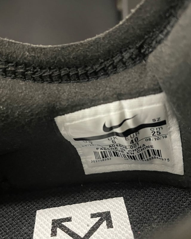 Nike Air Force 1 Low Sneakers in White Cone Black Leather Us7