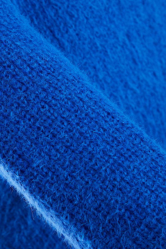 Royal Blue Knit Fluffy Jumper
