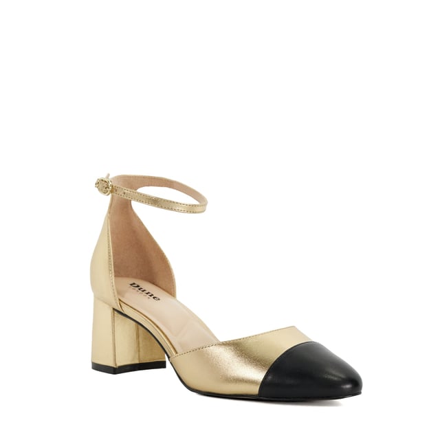 Dune Ladies Careless - Leather Block Heel Ankle Strap Courts