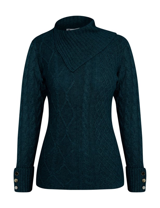 Womens Rockmans Long Sleeve Envelope Neck Knitwear Jumper