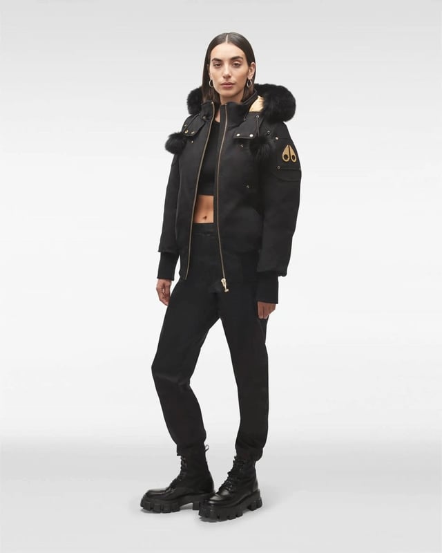 Moose Knuckles Womens Gold Debbie Bomber Neoshear