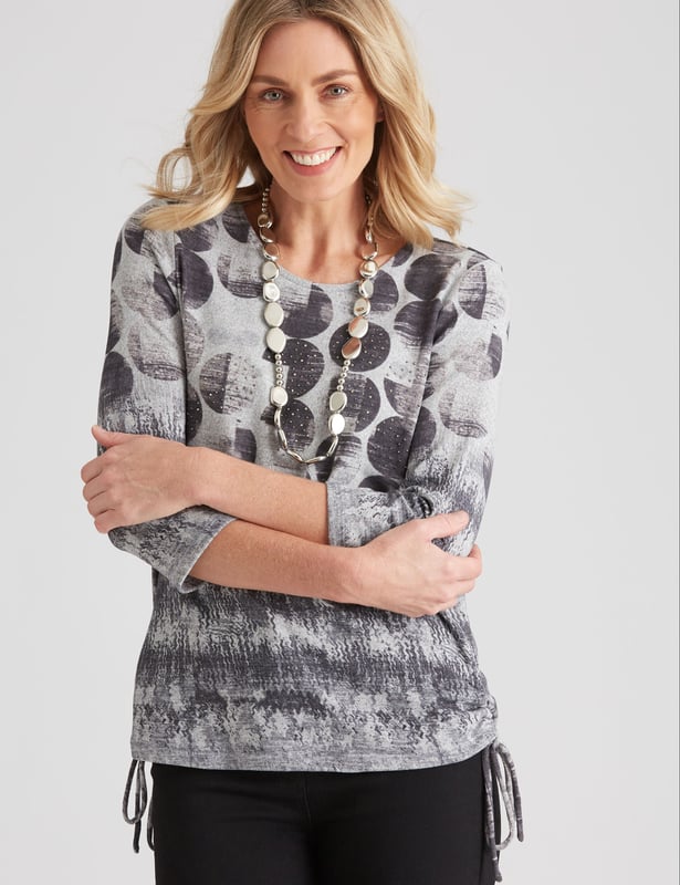 Womens Noni B Side Ruche Embellished Top