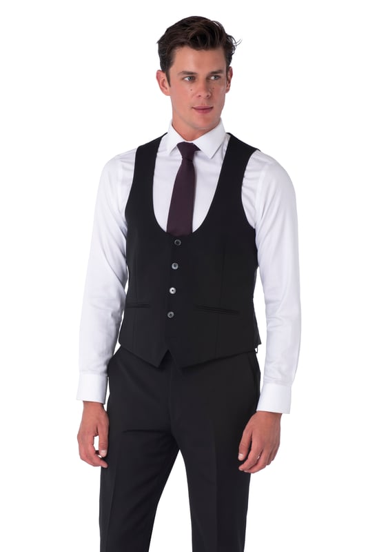Alvin Harry Brown Black Three Piece Slim Fit Suit