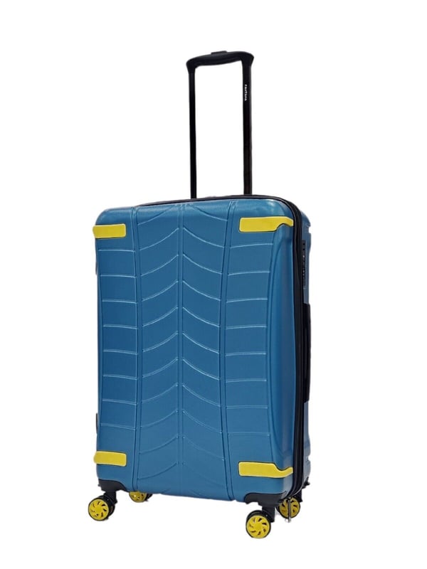 Hard Shell Blue Cabin Suitcase 4 Wheel Luggage Travel Bag