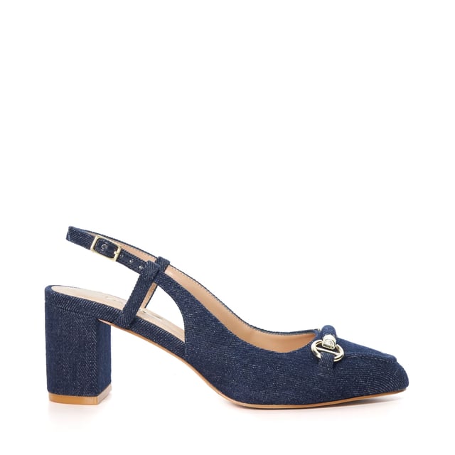 Dune Ladies Crest - Snaffle-Trim Block-Heel Slingback Courts