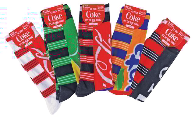 Coca Cola - 5 Pack Unisex Colourful Striped Fun Novelty Branded Logo ...