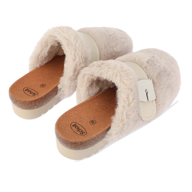 Women's Scholl Alaska Slide Slippers in Off White