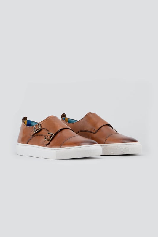Nash Black Monk Leather Trainers
