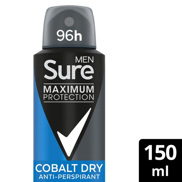 Sure Men Anti-Perspirant Deodorant Cobalt Dry 96H Maximum Protection ...