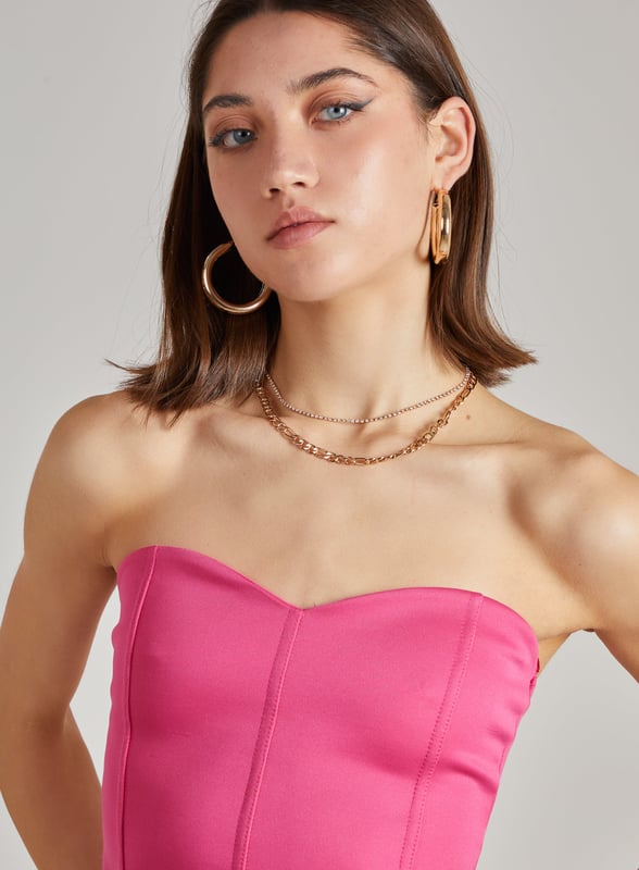 Seam Detail Bandeau Corset