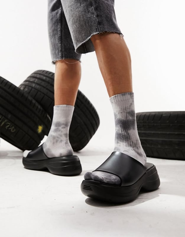 ASOS DESIGN chunky sole sandals in black