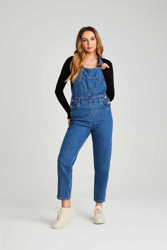 Mid Blue Traditional Long Dungaree