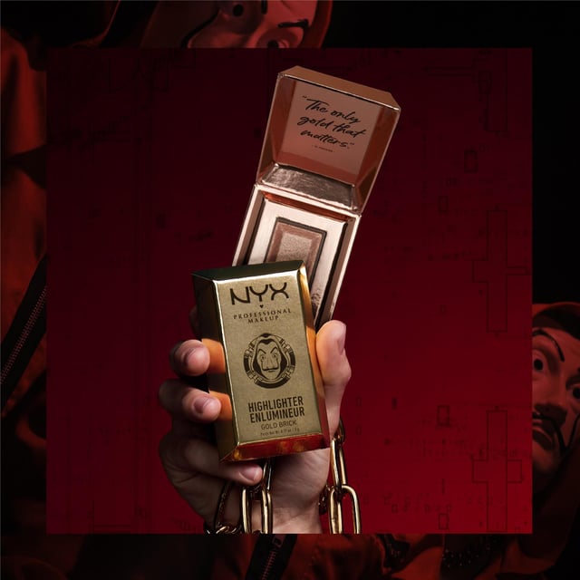 NYX Money Heist Limited Edition Gold Bar Powder Highlighter, Gold Brick