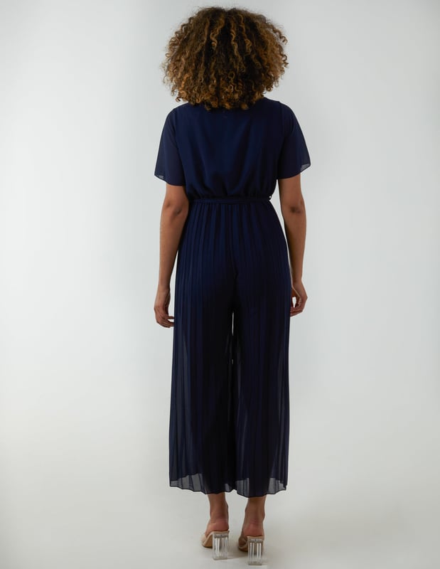 Pleated Wrap Over Jumpsuit