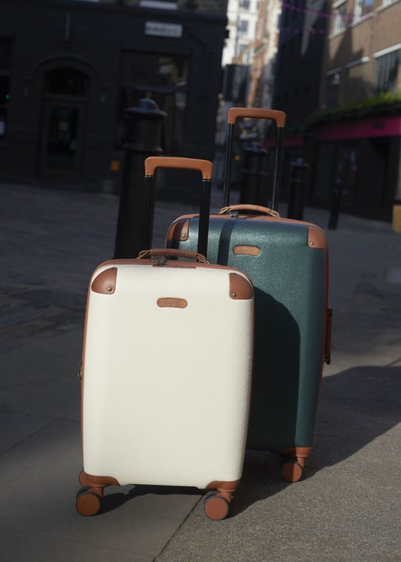 Hard Shell Emerald Green Classic Suitcase Cabin Luggage Set