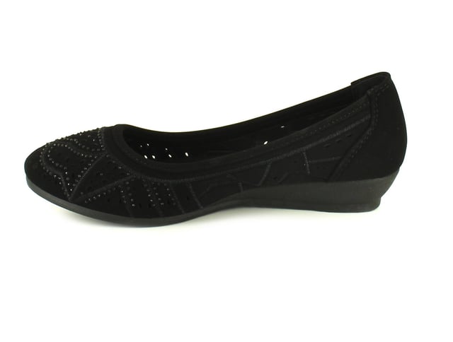 Platino Womens Shoes Wedges Tasha Slip On black