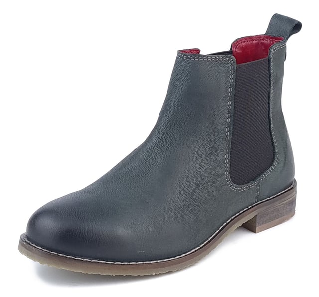 Frank James Aintree Soft Nubuck Leather Green Womens Chelsea Boots