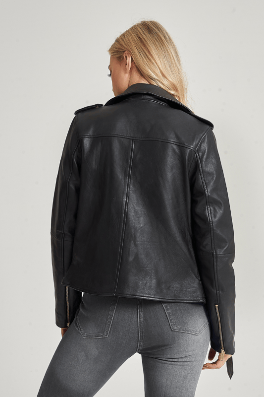 BARNEY & TAYLOR Asymmetric Leather Biker