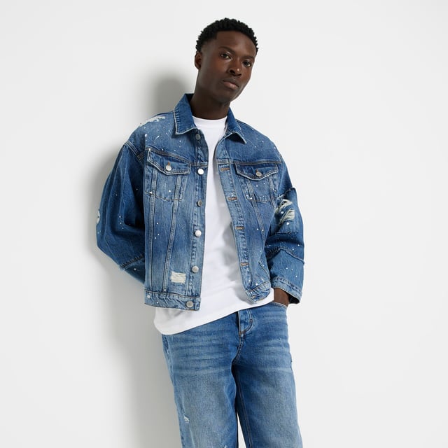 River Island Mens Denim Jacket - Blue