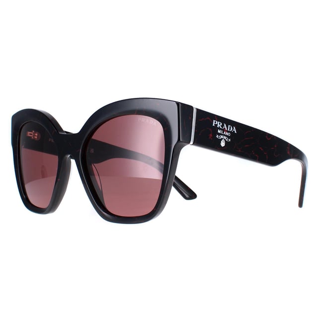 Prada Square Womens Black Red Dark Violet PR 17ZS