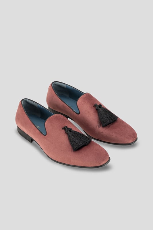Jacob Salmon Velvet Loafers