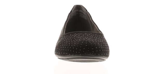 Jana Womens Flat Shoes Ballerina Glitzy Jet Slip On black