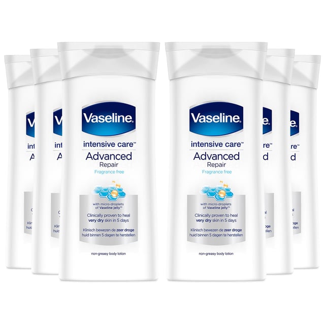 Vaseline Advanced Repair Body Lotion, Intensive Care, 400ml, 6 Pack