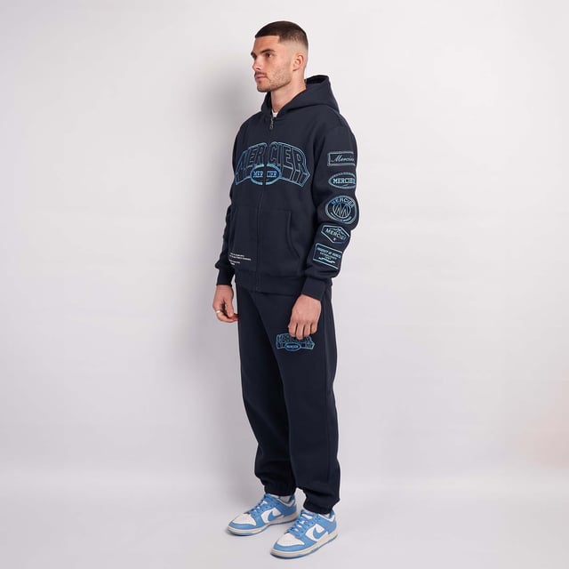 Men's Mercier Compton Zip Up Hoodie in Navy