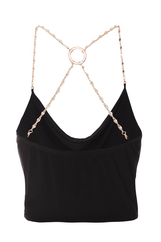 Black Chain Crop Top