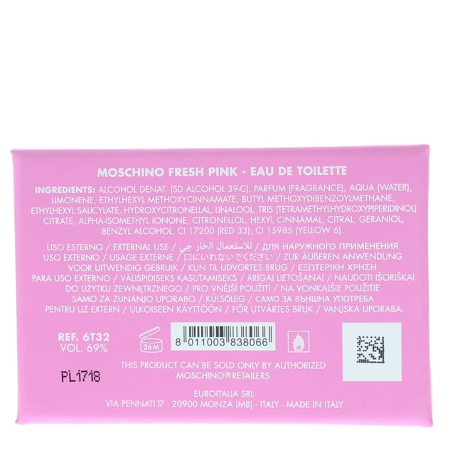 Moschino Pink Fresh Couture Eau de Toilette 100ml Spray For Her