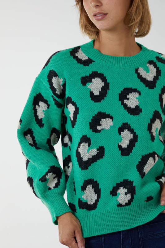 Oversized Leopard Print Jumper