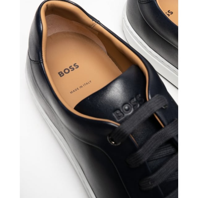 Boss Mirage Tennis Burnished Leather Mens Trainers