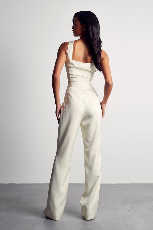 Premium Tailored Satin Flared Trousers