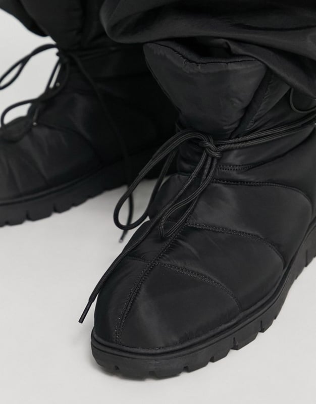 ASOS DESIGN puffer ankle boot in black
