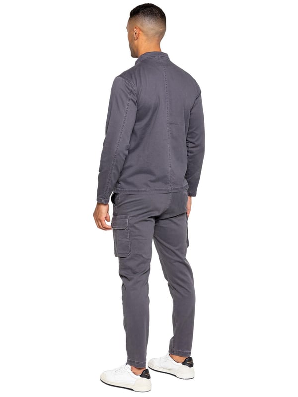 Enzo | Mens Cargo Tracksuit Set - Grey