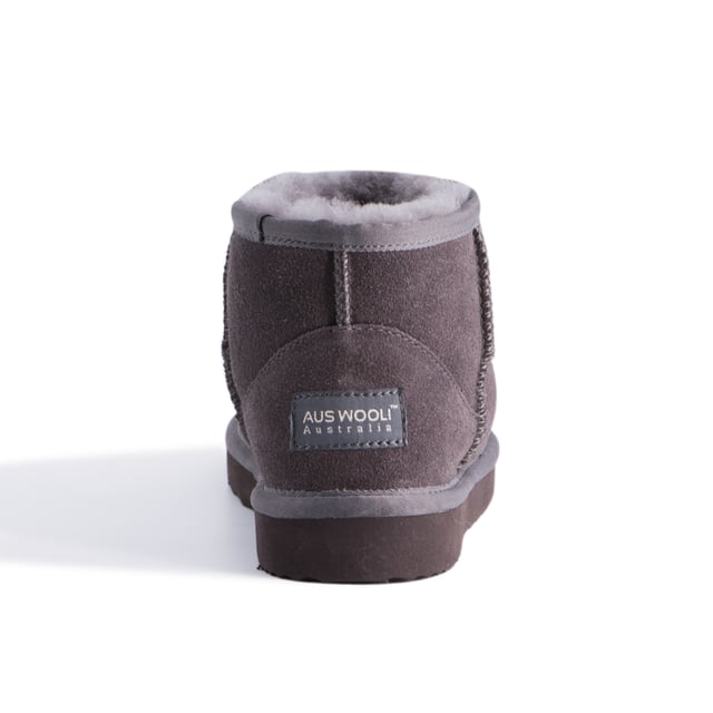 Aus Wooli "Bondi" Australia Short Sheepskin Ankle Boot, Grey