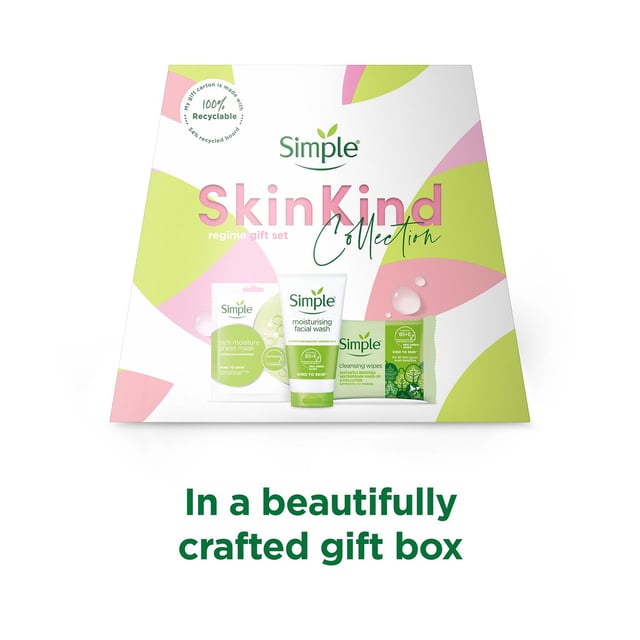 Simple Skin Kind Regime Collection Face Wash Mask & Wipes 3Pcs Gift Set ...