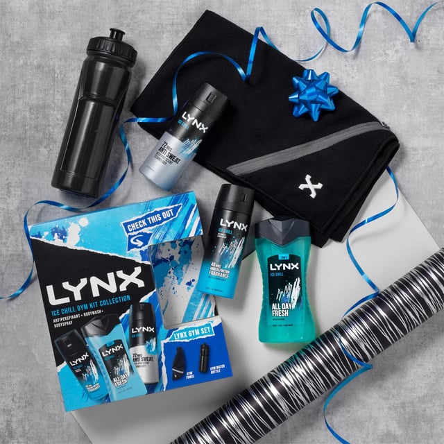 Lynx Ice Chill Gym Kit Collection Gift Set for Him with Gym Towel ...