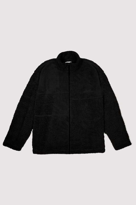 Black Borg Zip Through Funnel Neck Fleece