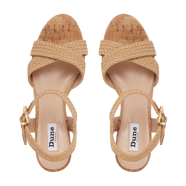 Dune Ladies Kelisa - Kelisa - Braided-Cross-Strap Cork-Wedge Sandals