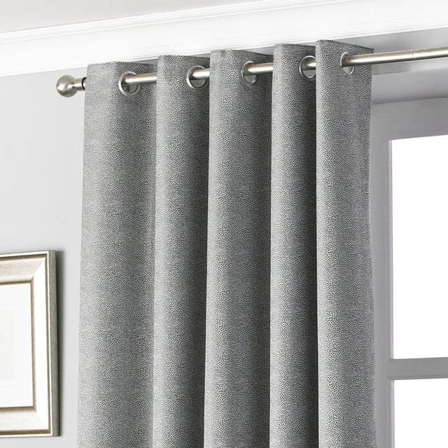 Pendleton Textured Jacquard Eyelet Curtains in Graphite