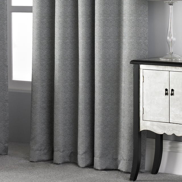 Pendleton Textured Jacquard Eyelet Curtains in Graphite