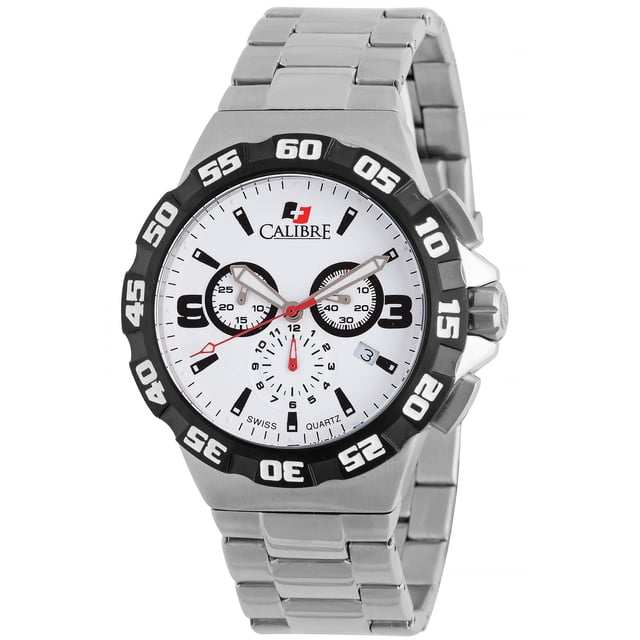 Calibre Men's Lancer Swiss Made Movement Watch Silver Stainless Steel ...