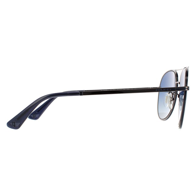 Police Aviator Mens Shiny Gunmetal Blue Gradient Polarized
