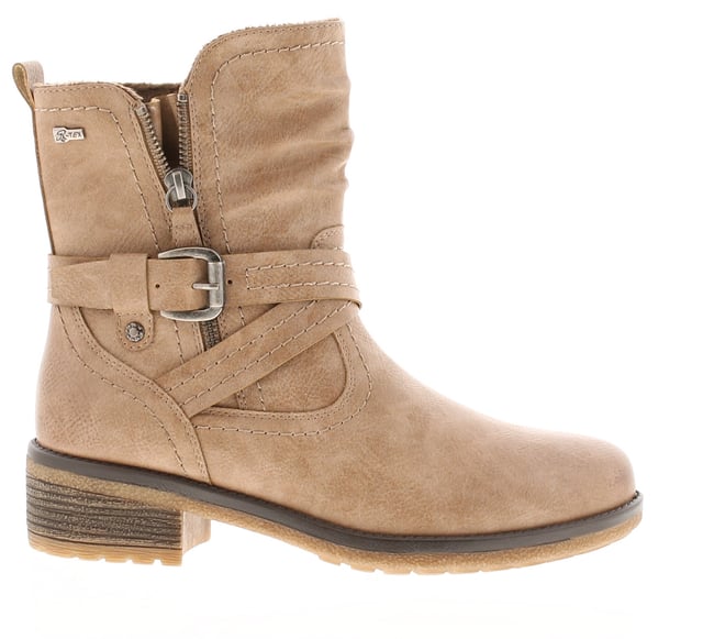 Relife Womens Ankle Boots Reveal Zip Fastening Wide Fit sand