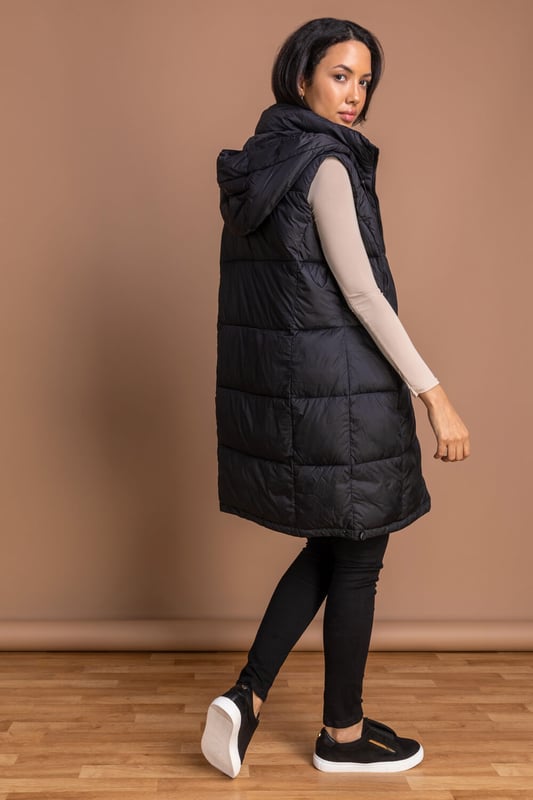 Padded Longline Hooded Gilet