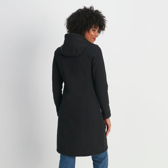 Marina Womens Extra Long Softshell Jacket Black