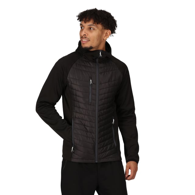 Regatta Mens Navigate Quilted Hybrid Jacket (Black/Seal Grey)