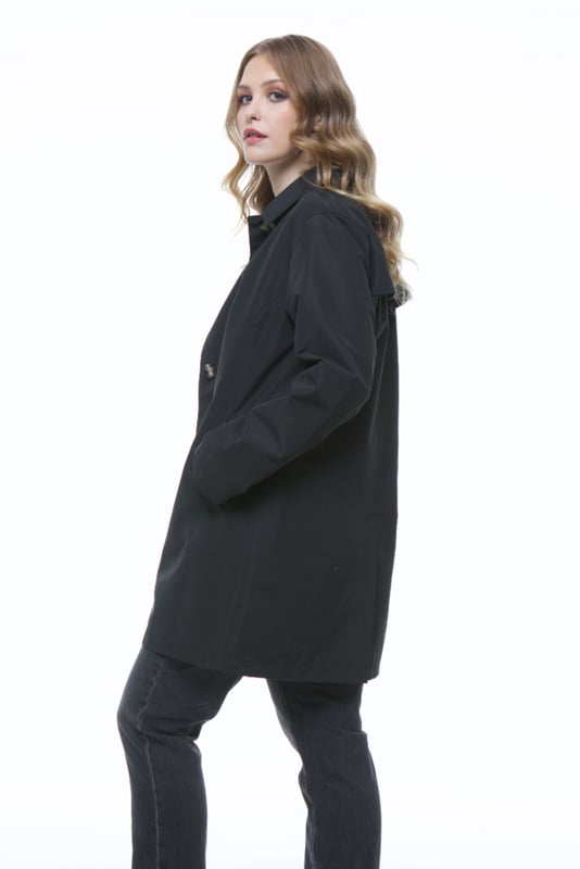 Jennifer Single Breasted Basic Mac in Black